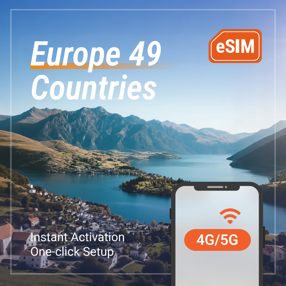 Europe 49 Countries | eSIM QR Code – TSim Tech