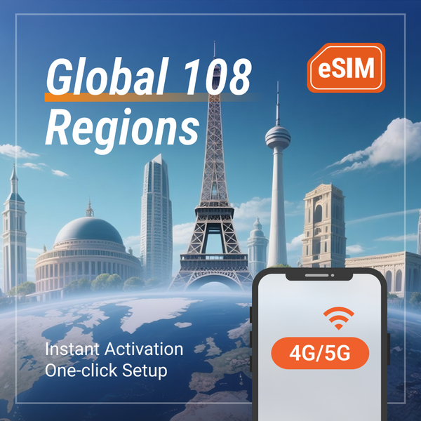 Global 108 Regions | eSIM QR Code – TSim Tech